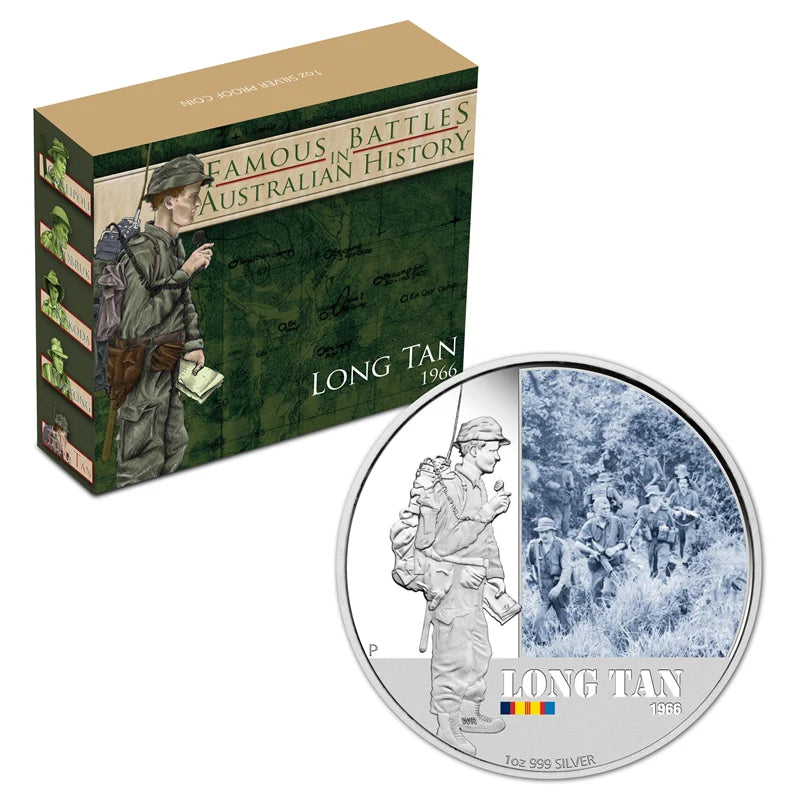 2012 Famous Battles Long Tan 1oz Silver Proof Dollar Coin Australia ...