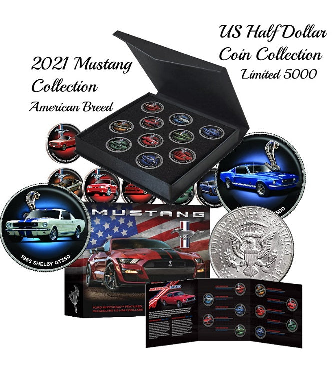 Ideal Men's Gift FORD MUSTANG USA Half Dollar 10 Coin COLLECTION Limit ...